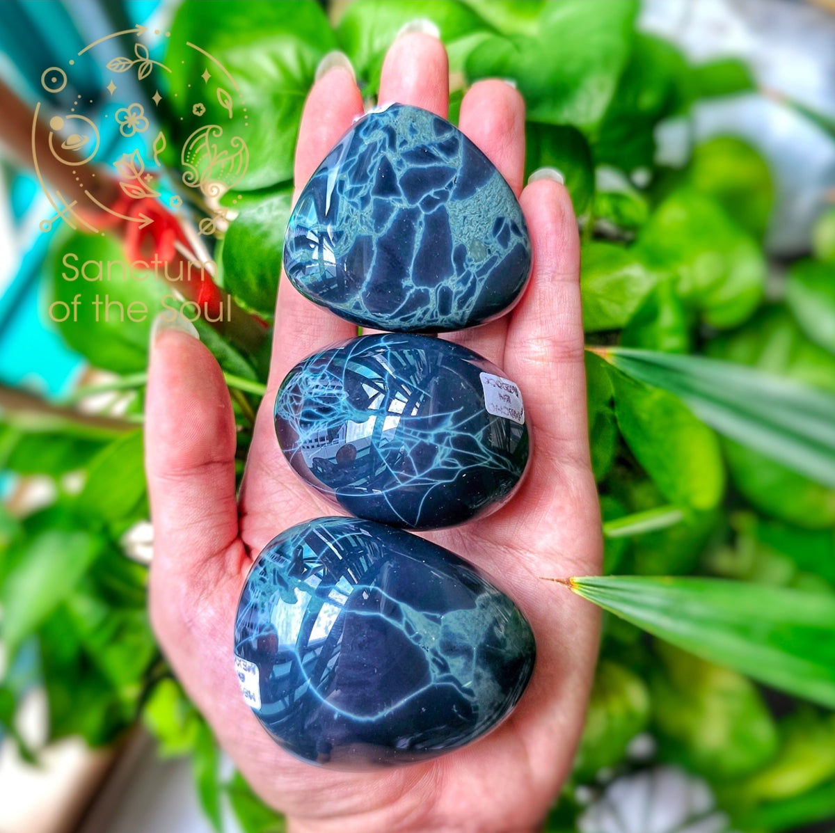 Spiderweb Obsidian Freeform Palm Stones – Sanctum of the Soul